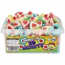 Sweetzone 3D Hearts Tub 900g - RangePlus